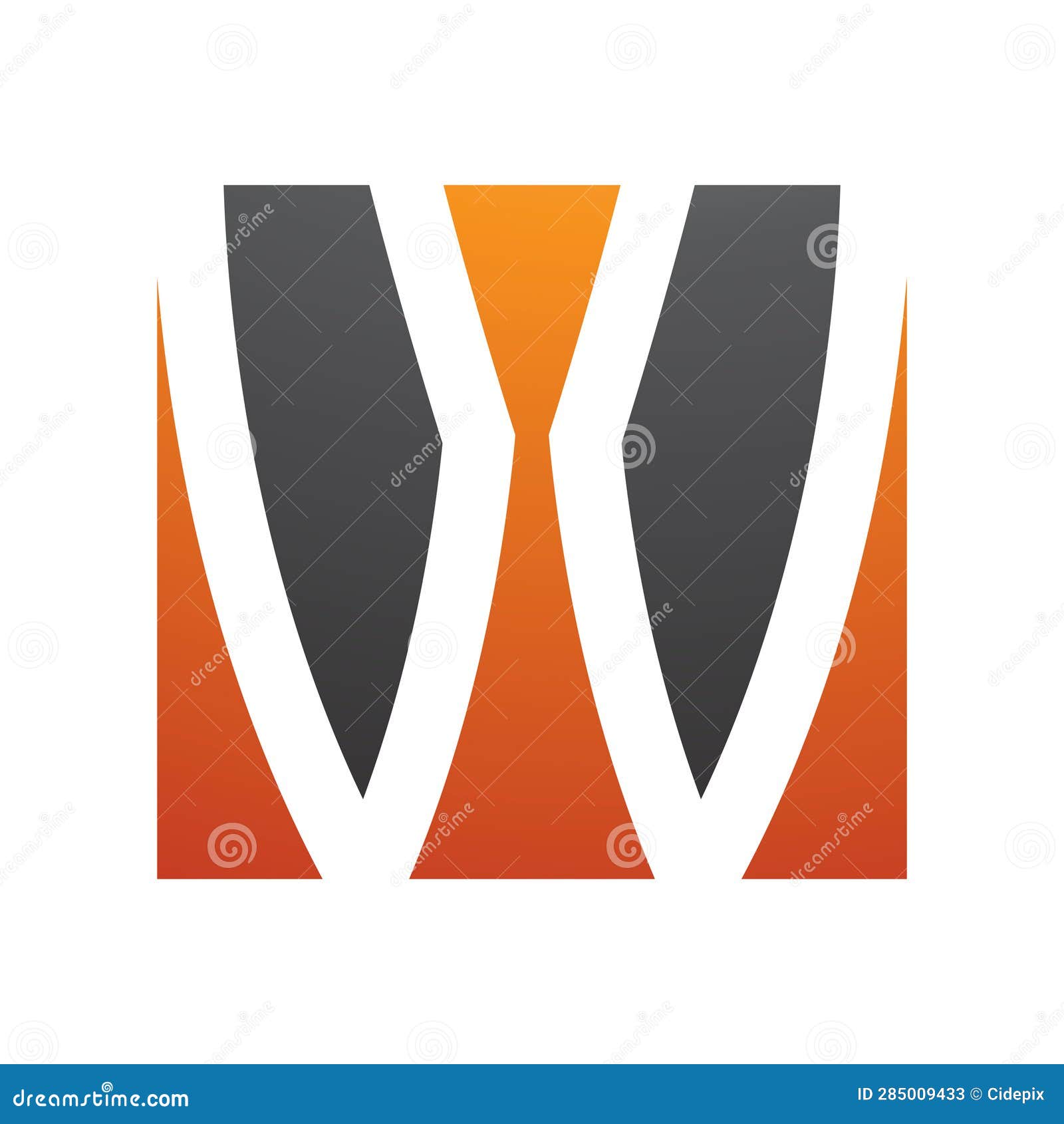 Orange and Black Square Shaped Letter W Icon Stock Vector ...