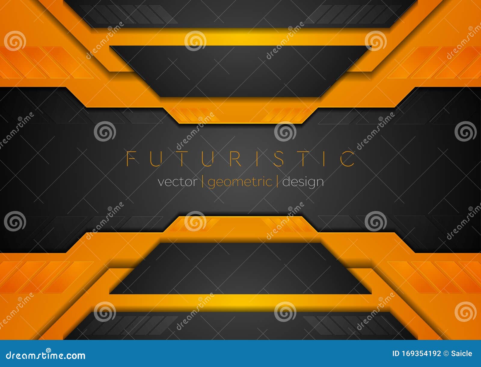 Orange Black Tech Corporate Geometric Abstract Background Stock Vector ...