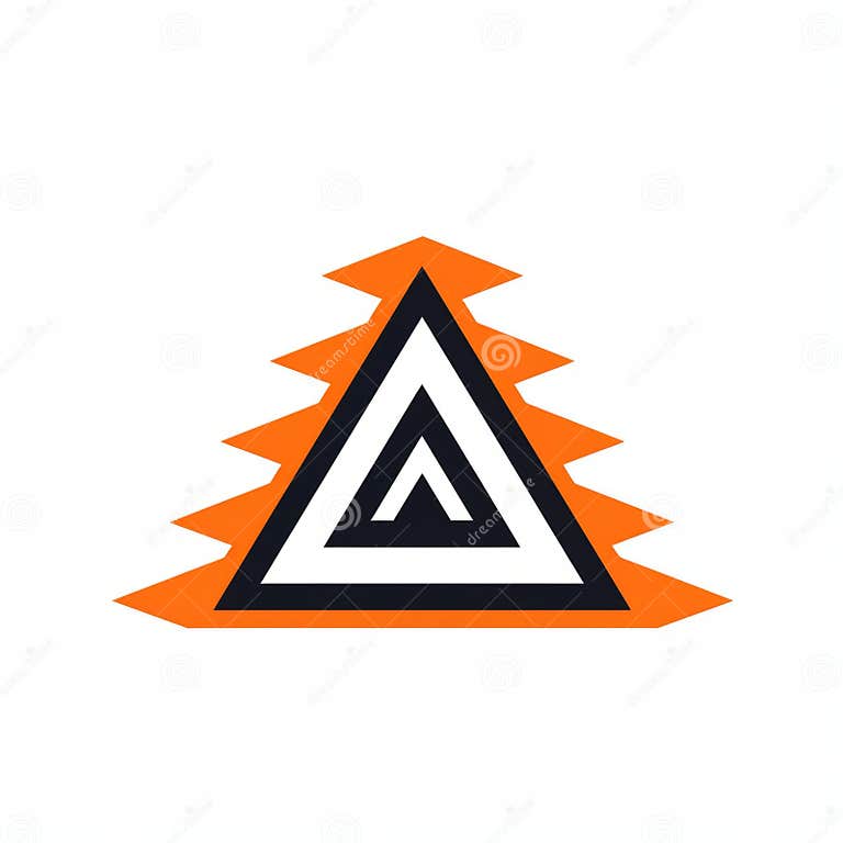 An Orange and Black Triangle Logo on a White Background Stock ...