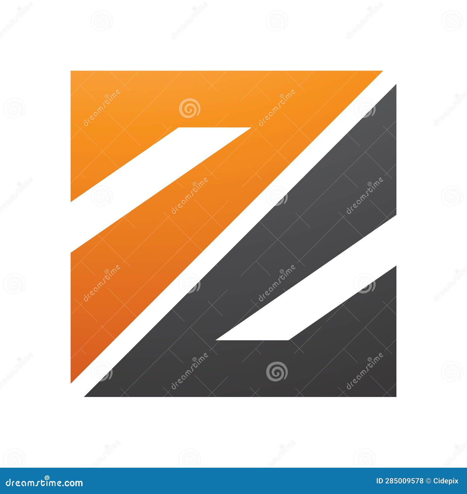 Orange and Black Triangular Square Shaped Letter Z Icon Stock Vector ...