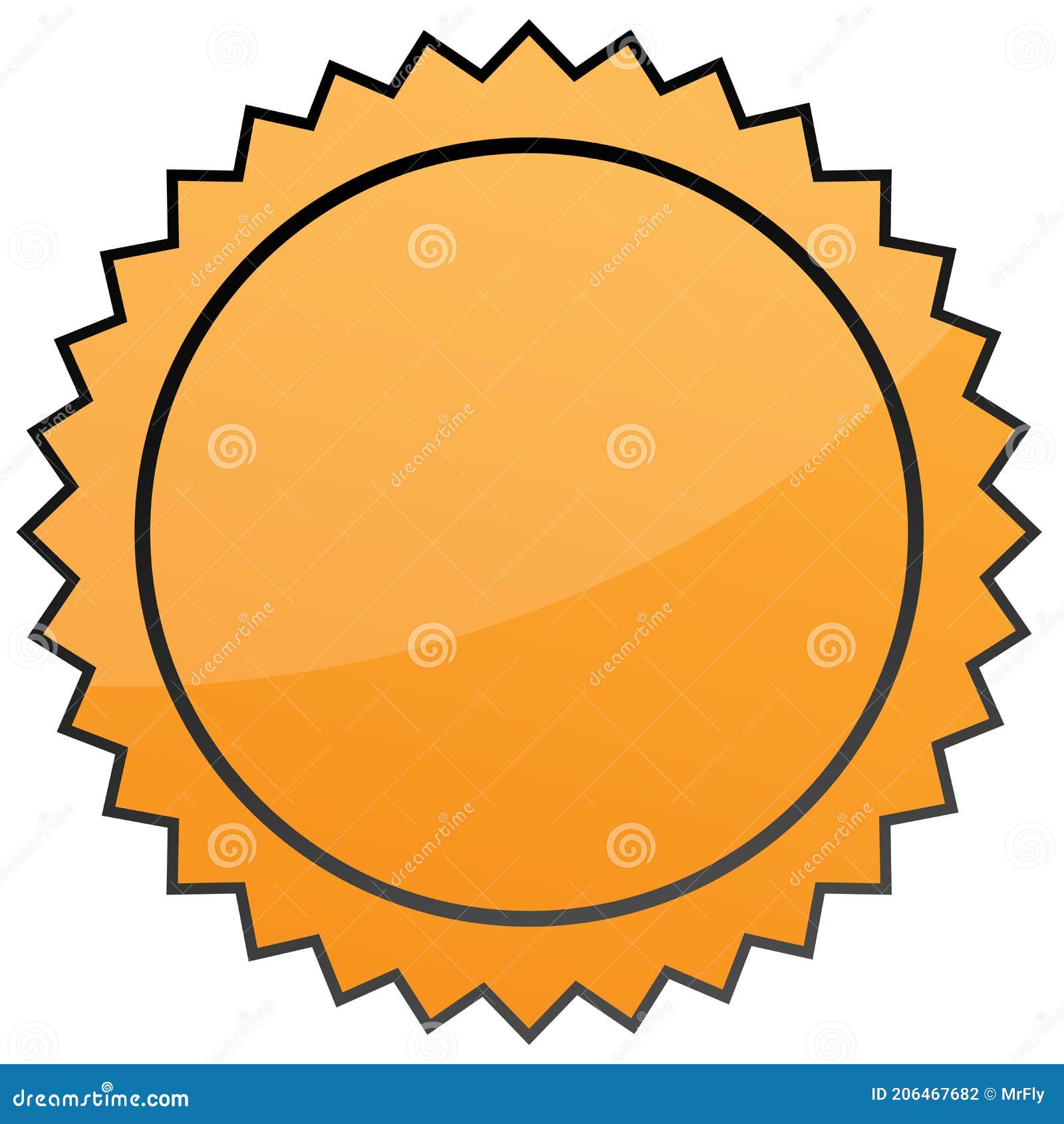 Orange Blank Stamp, Sticker Template Vector Illustration Stock Vector ...