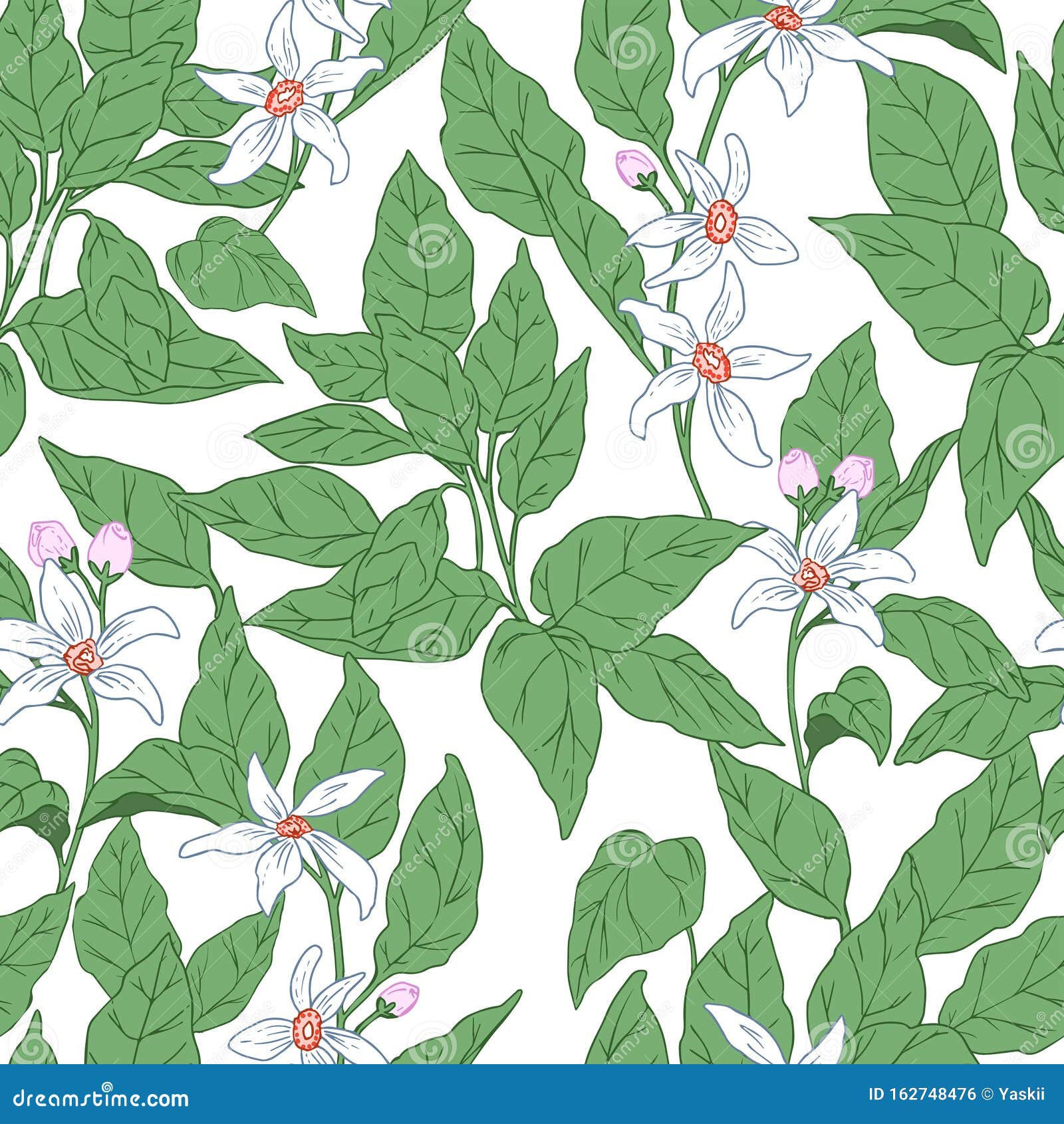 Orange Blossom Tree Pattern Stock Vector - Illustration of view, orange ...