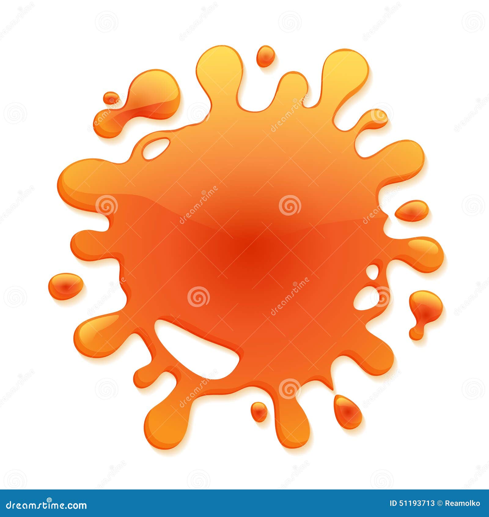 Orange Blotch Isolated on White Background. Stock Vector - Illustration ...