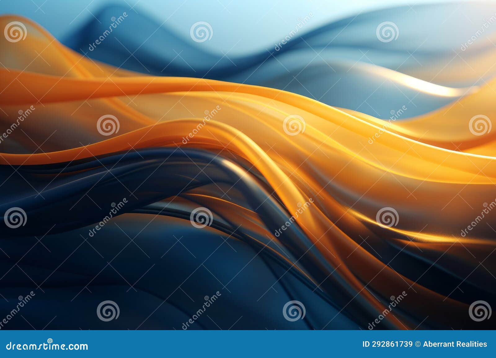 An Orange and Blue Abstract Background with Waves Stock Illustration ...