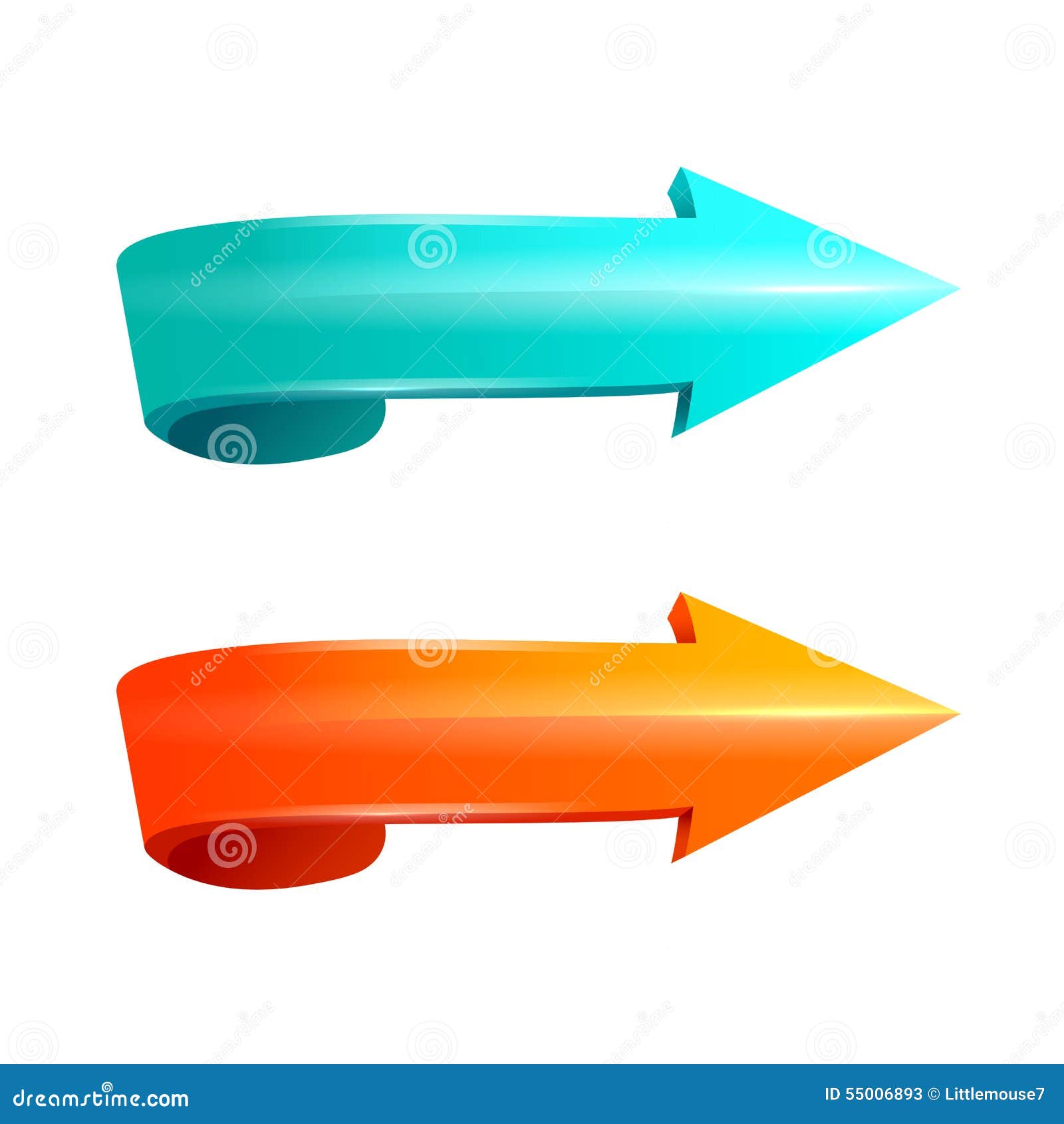 Orange and Blue Arrows. Stickers Pointers. Vector Illustration Stock ...