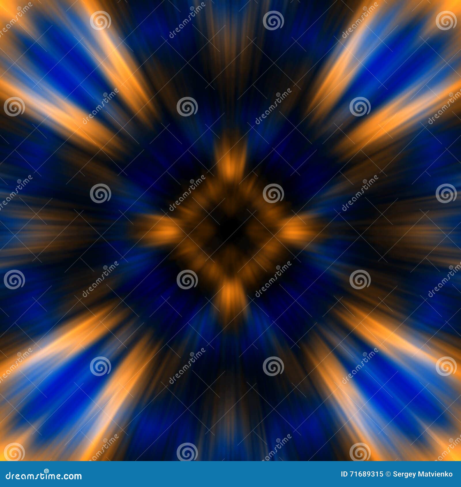 Orange Blue Background with Cosmic Rays Stock Image - Image of bright ...