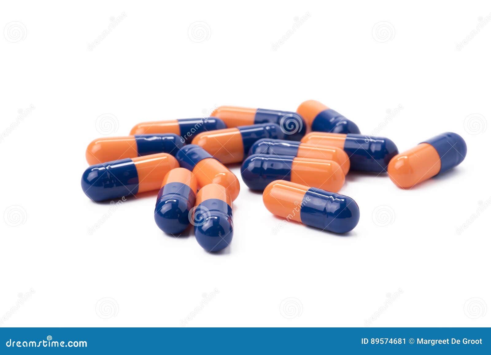 Orange and Blue Capsules stock image. Image of medicine - 89574681