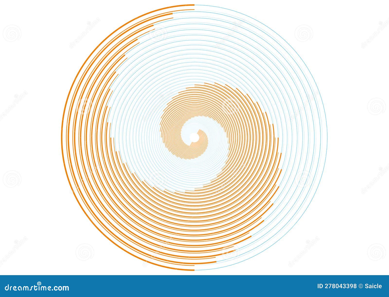 Orange Blue Circular Lines Concept Abstract Tech Background Stock Photo ...