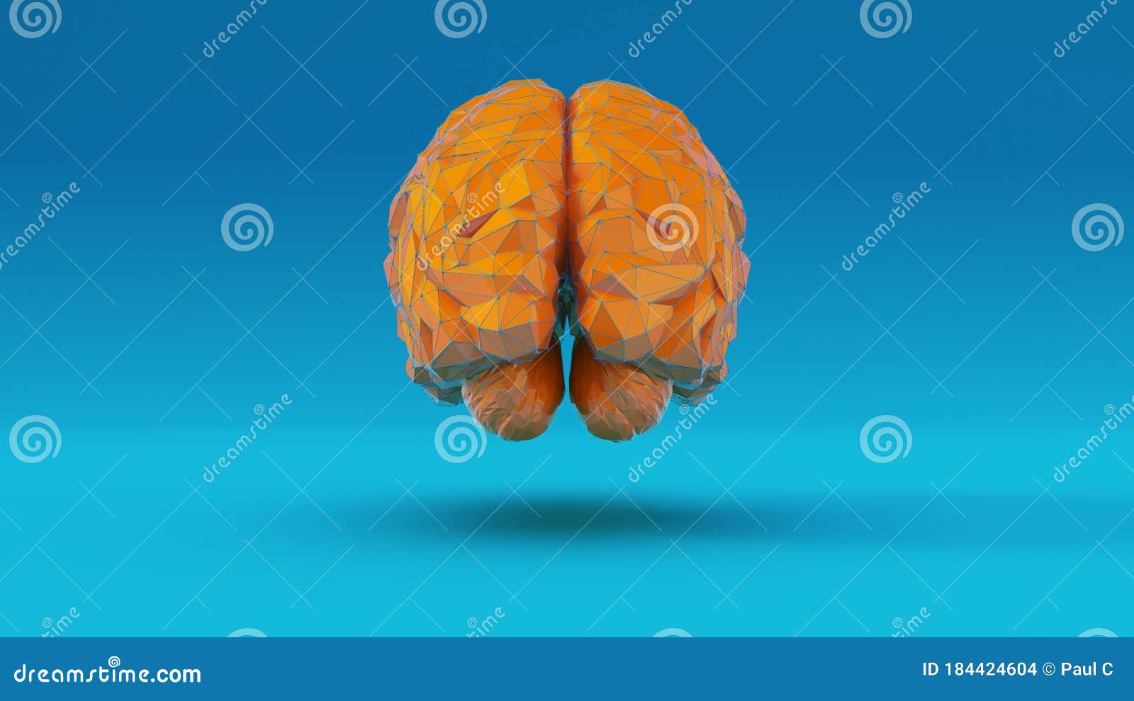 Orange Blue Cyber Brain Angular Artificial Intelligence with Blue ...