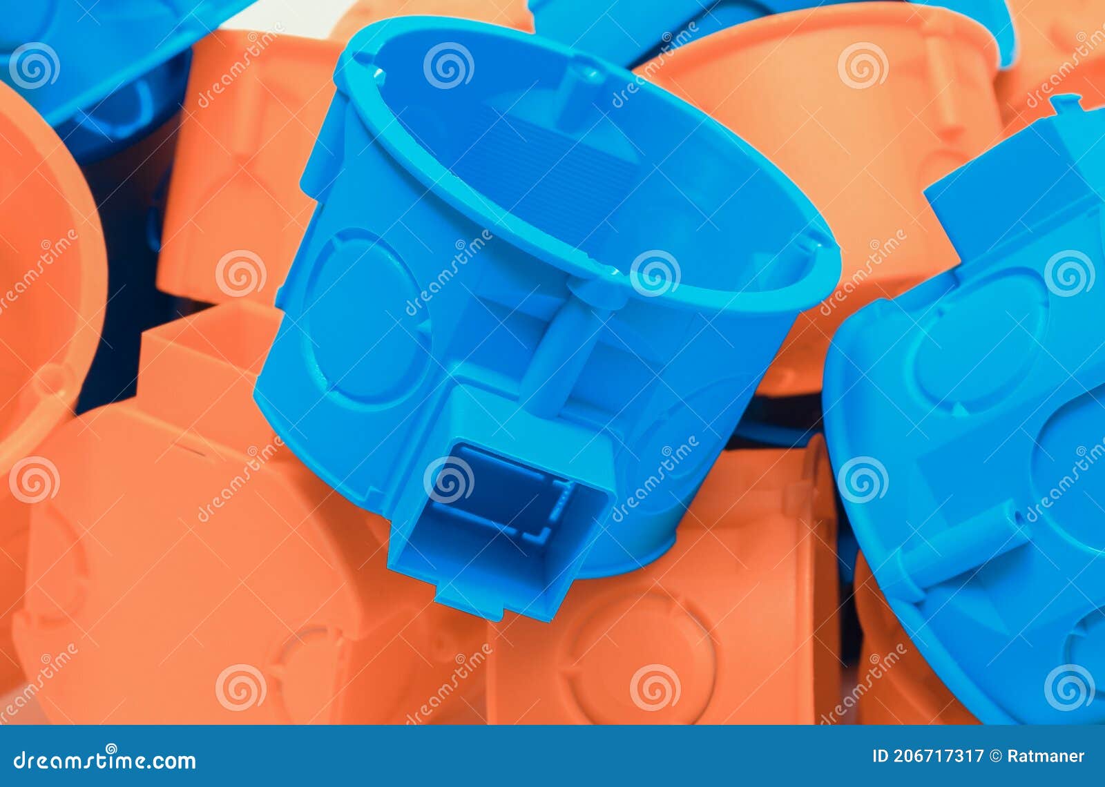 Orange and Blue Electrical Boxes. Components Using in Electrical ...