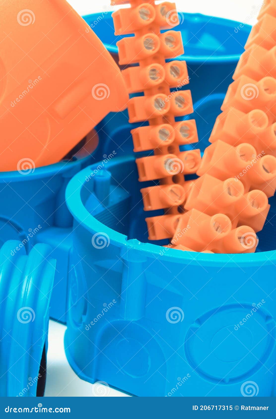 Orange and Blue Electrical Boxes and Other Components Using in ...