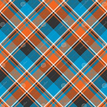 Orange Blue Fabric Texture Seamless Pattern Stock Vector - Illustration ...