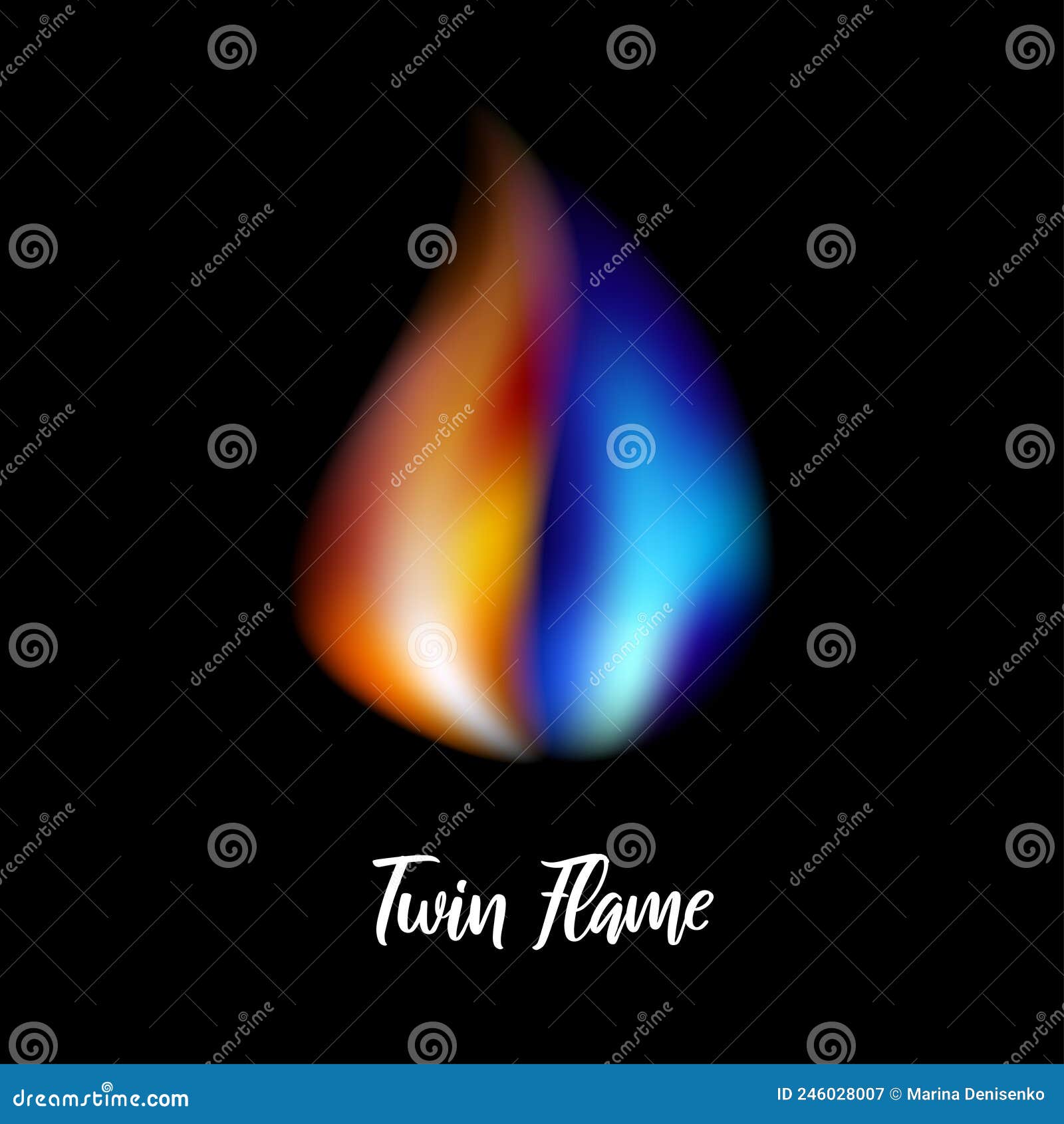 Orange and Blue Flame. Twin Flame Stock Illustration - Illustration of ...