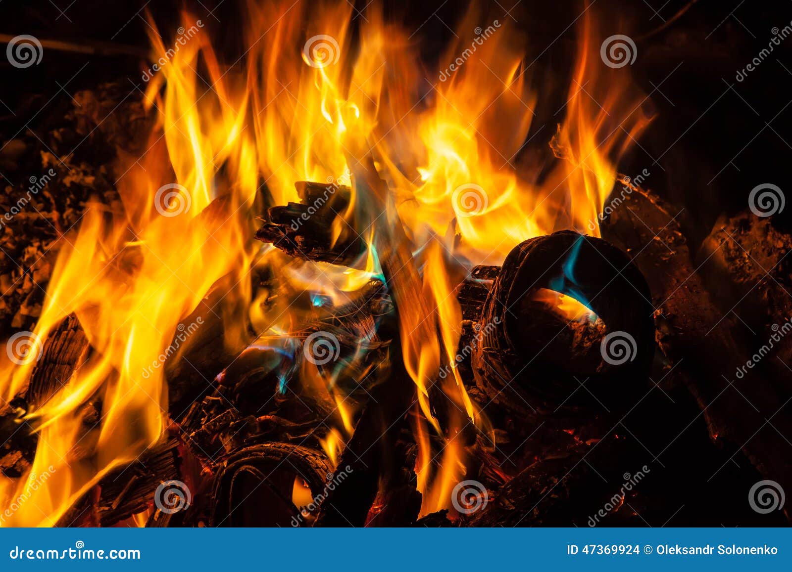Orange and Blue Flames of Fire Stock Photo - Image of backdrop, fiery ...