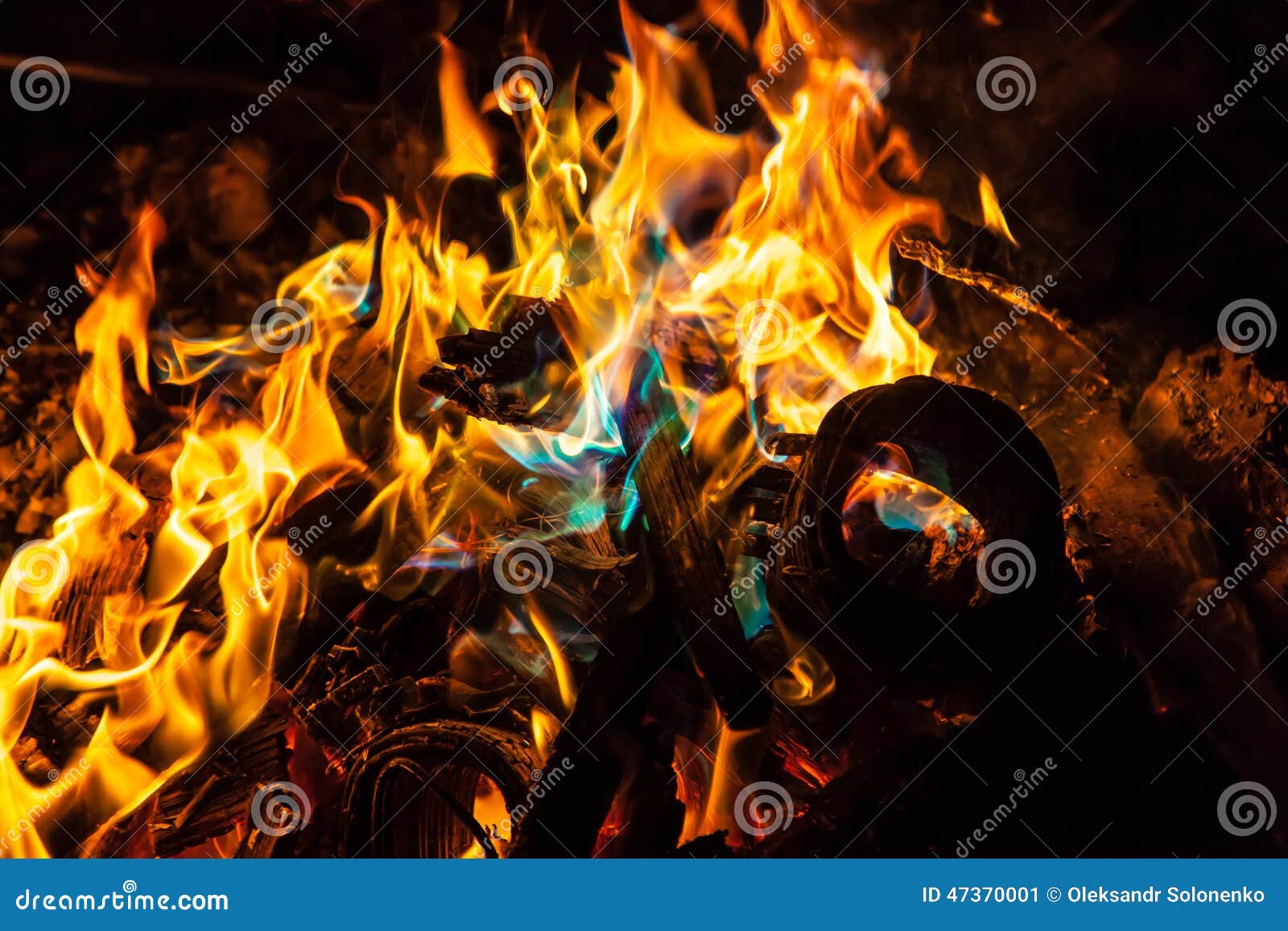 Orange and Blue Flames of Fire Stock Image - Image of danger, heat ...