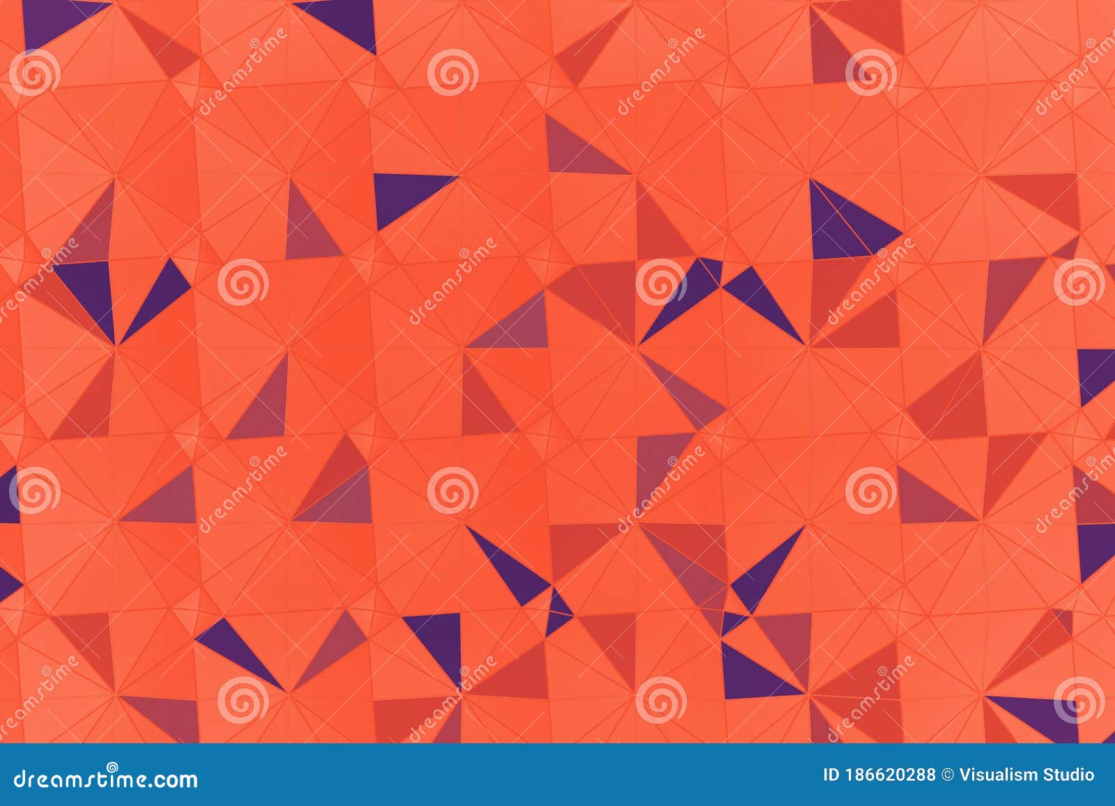 Orange and Blue Flat Triangle Geometric Pattern Abstract Retro of ...