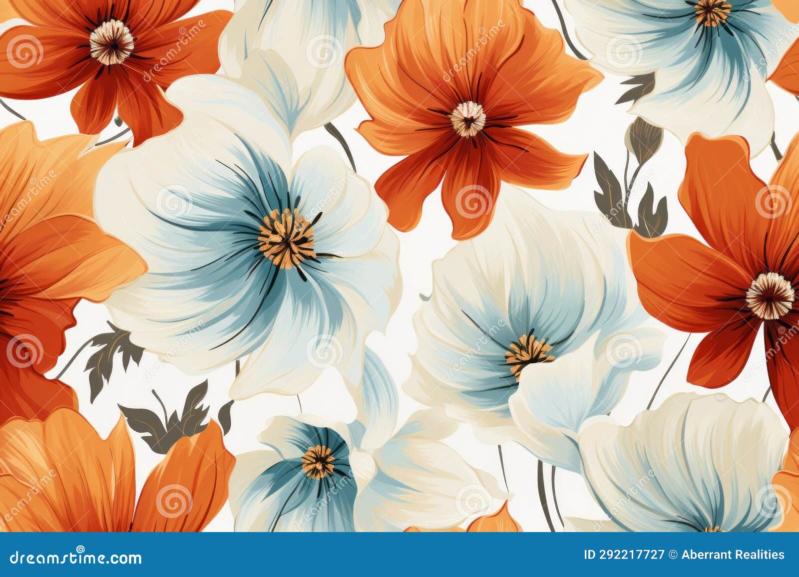 Orange And Blue Floral Wallpaper at Christopher Mccaughey blog