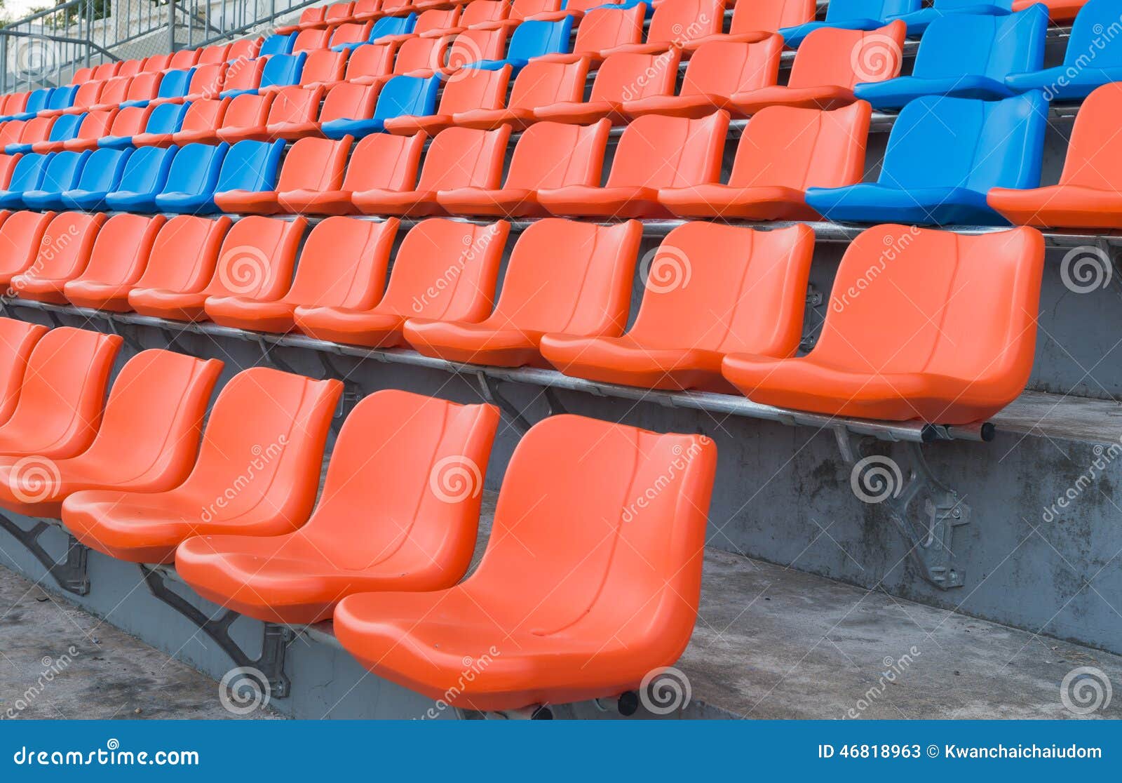 Orange and Blue Grandstand Chairs Stock Image - Image of sport ...