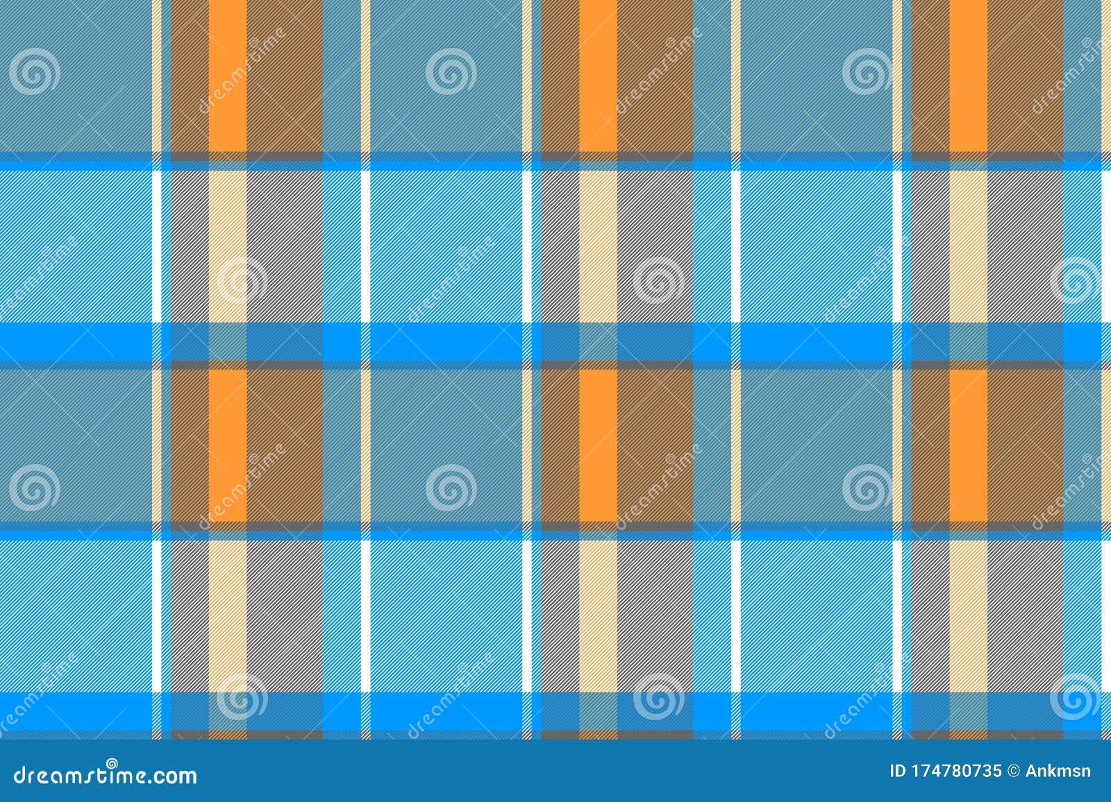 Orange Blue Gray Check Plaid Seamless Pattern Stock Vector ...