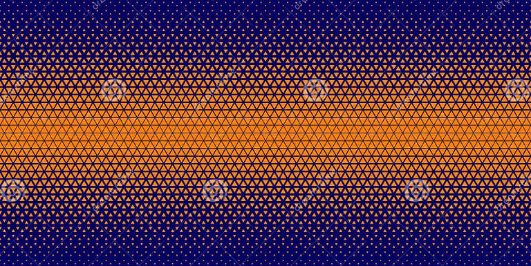 Orange Blue Halftone Triangles Pattern. Abstract Geometric Gradient ...