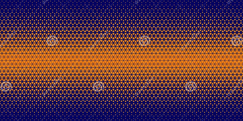 Orange Blue Halftone Triangles Pattern. Abstract Geometric Gradient ...
