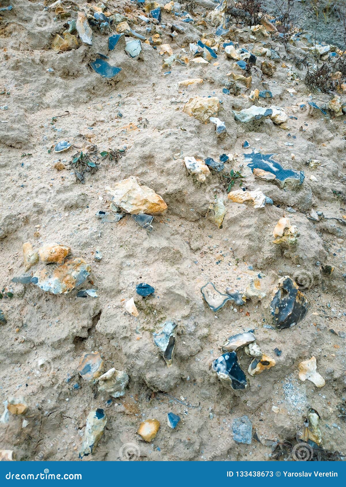 Orange and Blue Mineral Background with Rock Flint Stock Image - Image ...