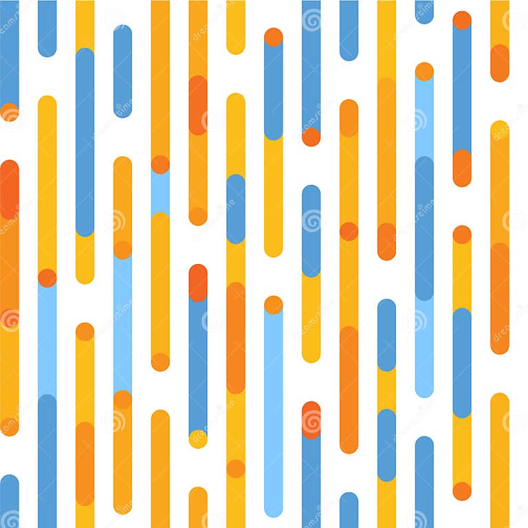Orange and Blue Pattern. Vector Seamless Festive Pattern with Irregular ...