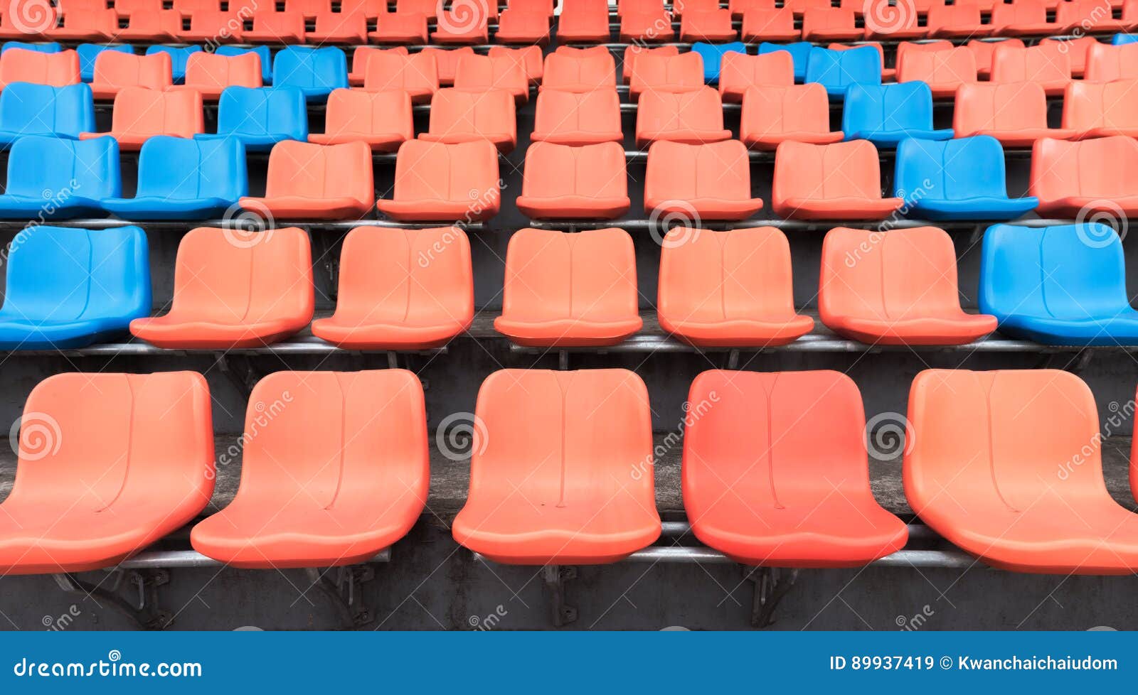 Orange and Blue Plastic Spectator Seats, Competition Concept Stock ...