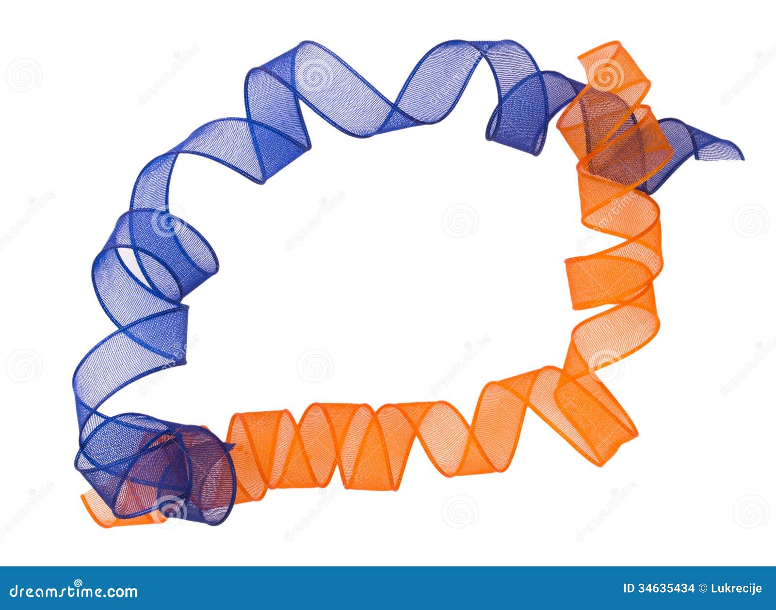 Orange and Blue Ribbon Surronding Copyspace Stock Photo - Image of ...