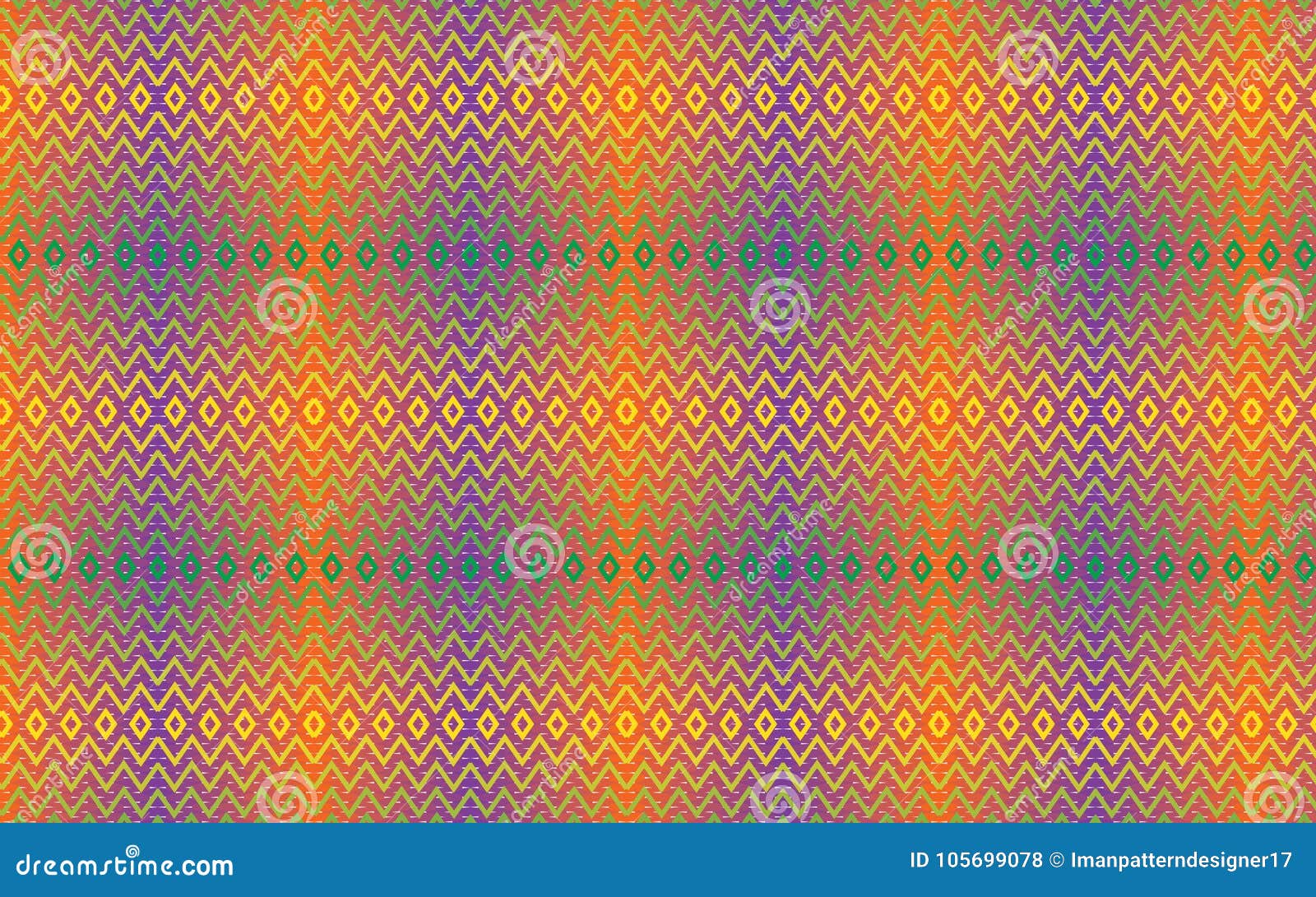 Orange and Blue Shiny Zigzag Pattern Stock Vector - Illustration of ...