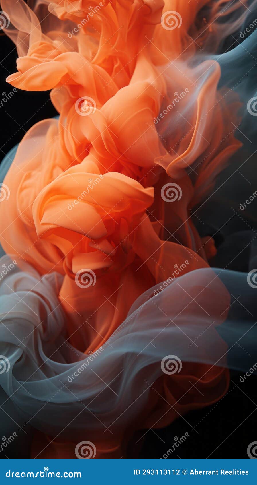 An Orange and Blue Smoke is Floating in Water Stock Illustration ...