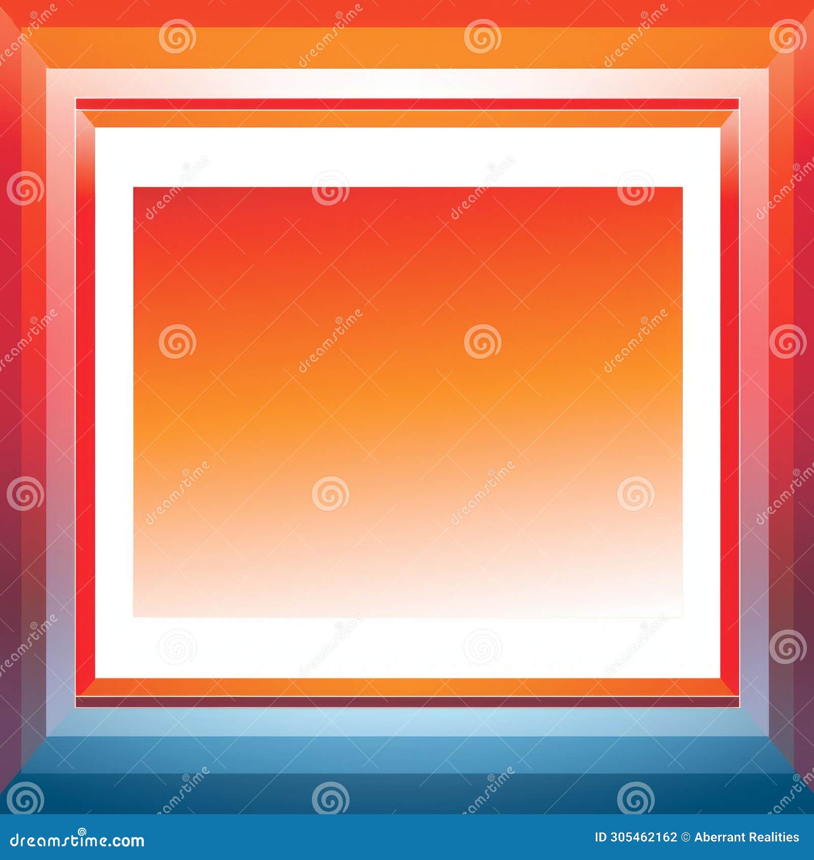 An Orange and Blue Square Frame on a White Background Stock ...