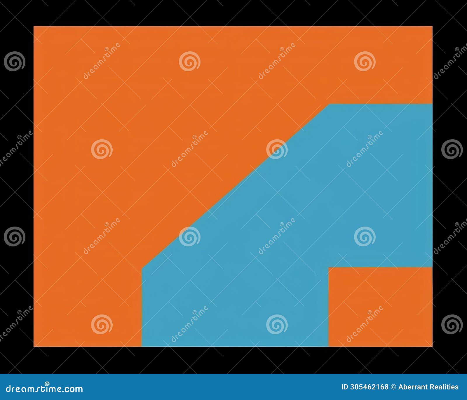 An Orange and Blue Square with the Number 4 on it Stock Illustration ...