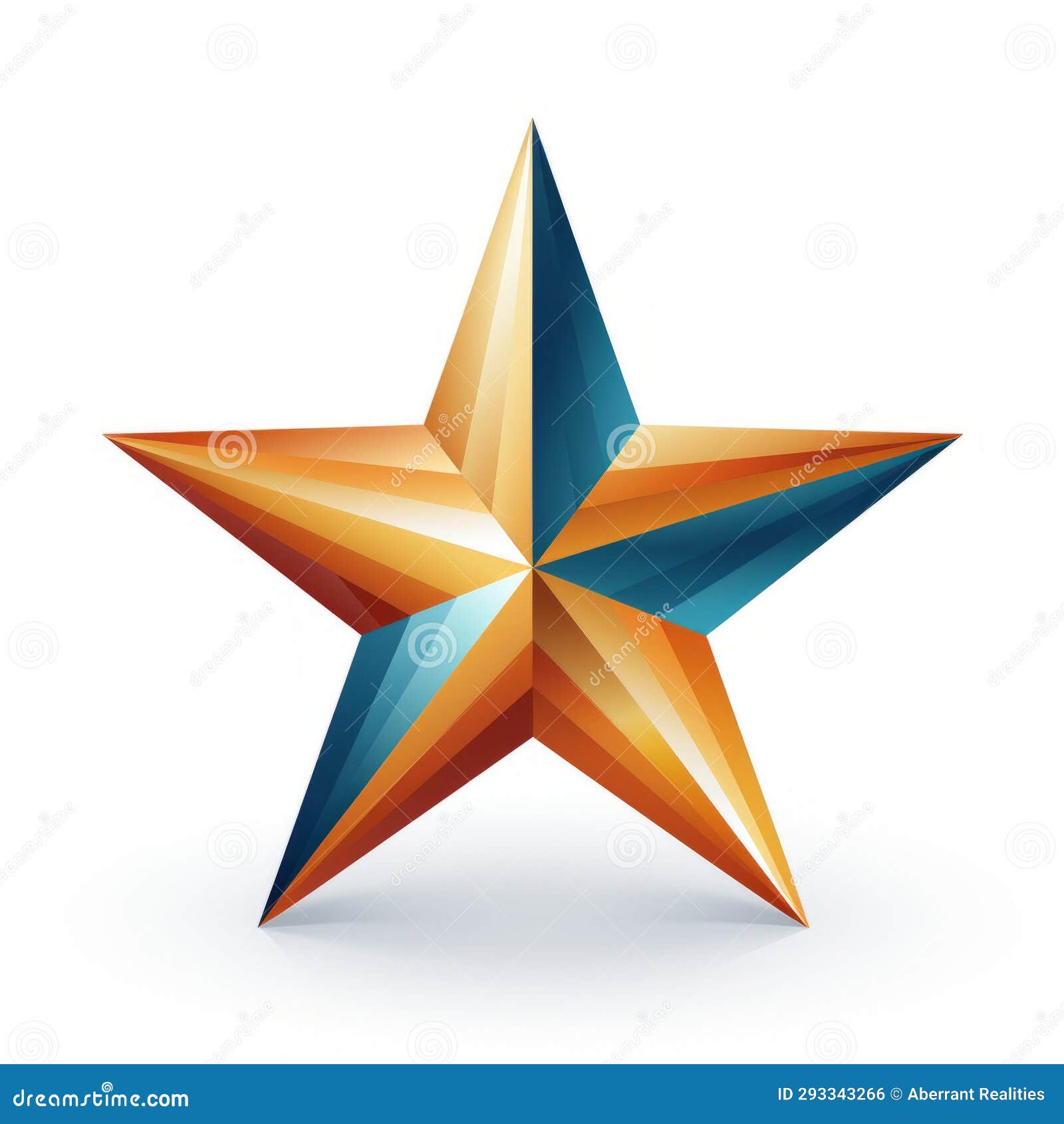 An Orange and Blue Star on a White Background Stock Illustration ...