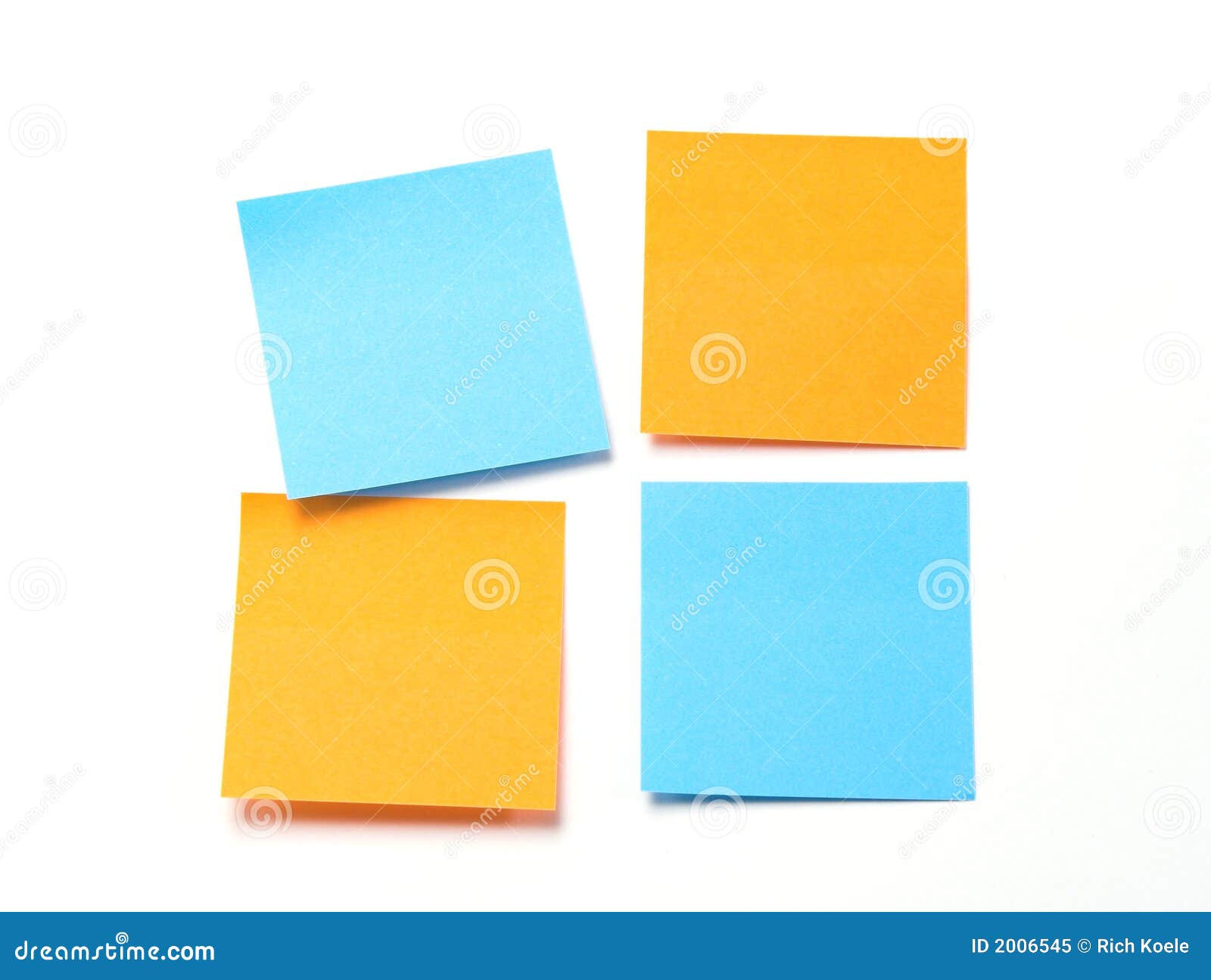 Orange and Blue Sticky Notes. Stock Image - Image of post, empty: 2006545
