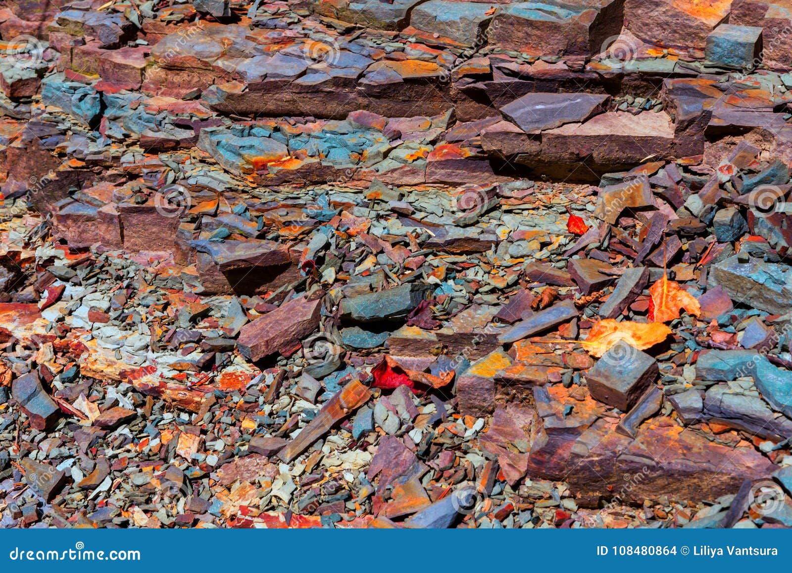 Orange and Blue Stones by the River. Background Stock Photo - Image of ...