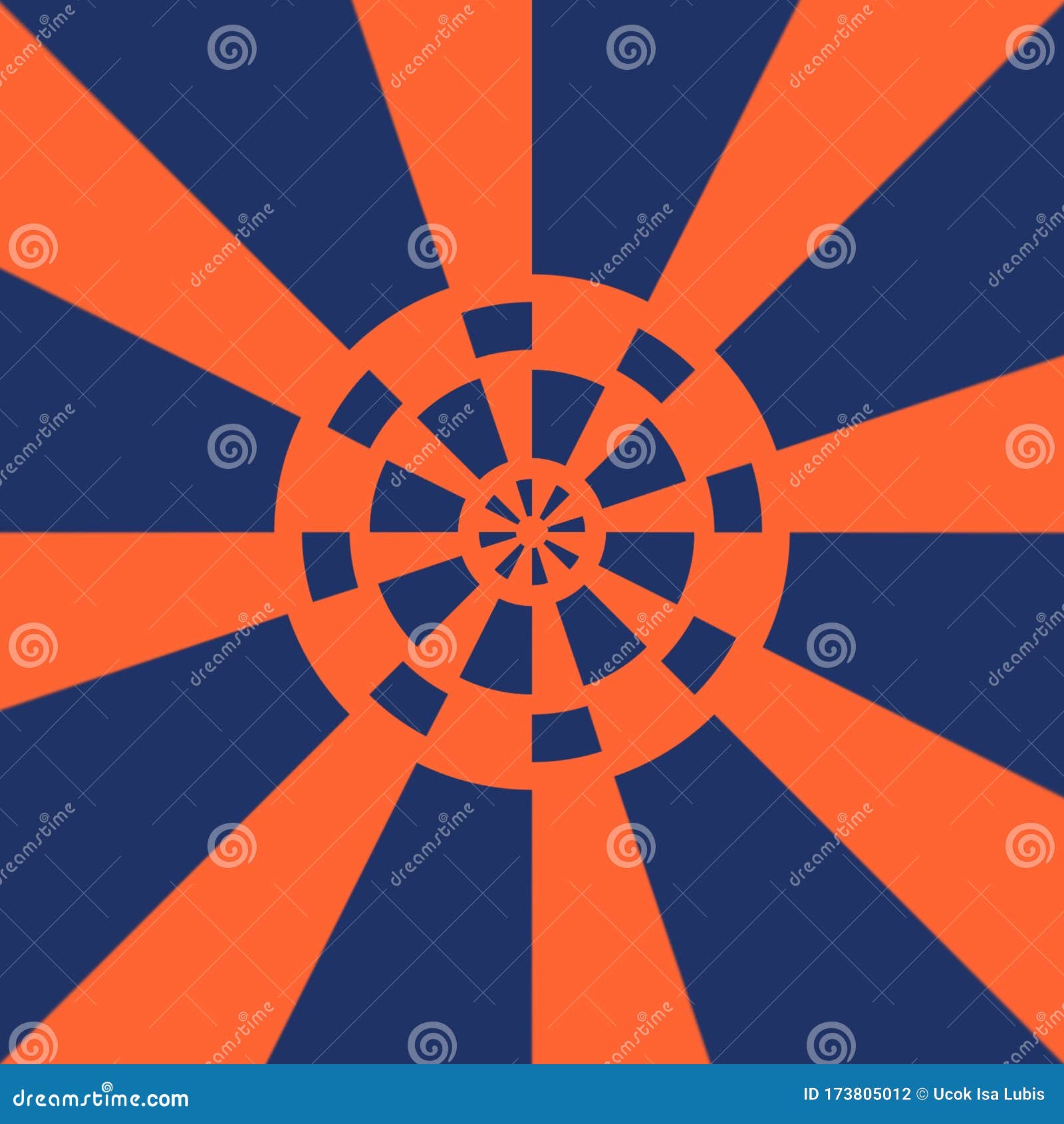 Orange Blue Stripped Circle Rectangle Background Stock Illustration ...