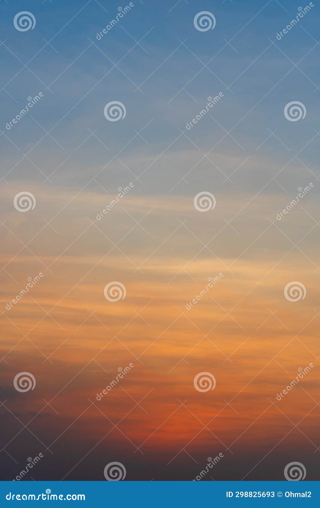 Orange and Blue Sunset Sky Gradient, Copy Space Background. Stock Image ...