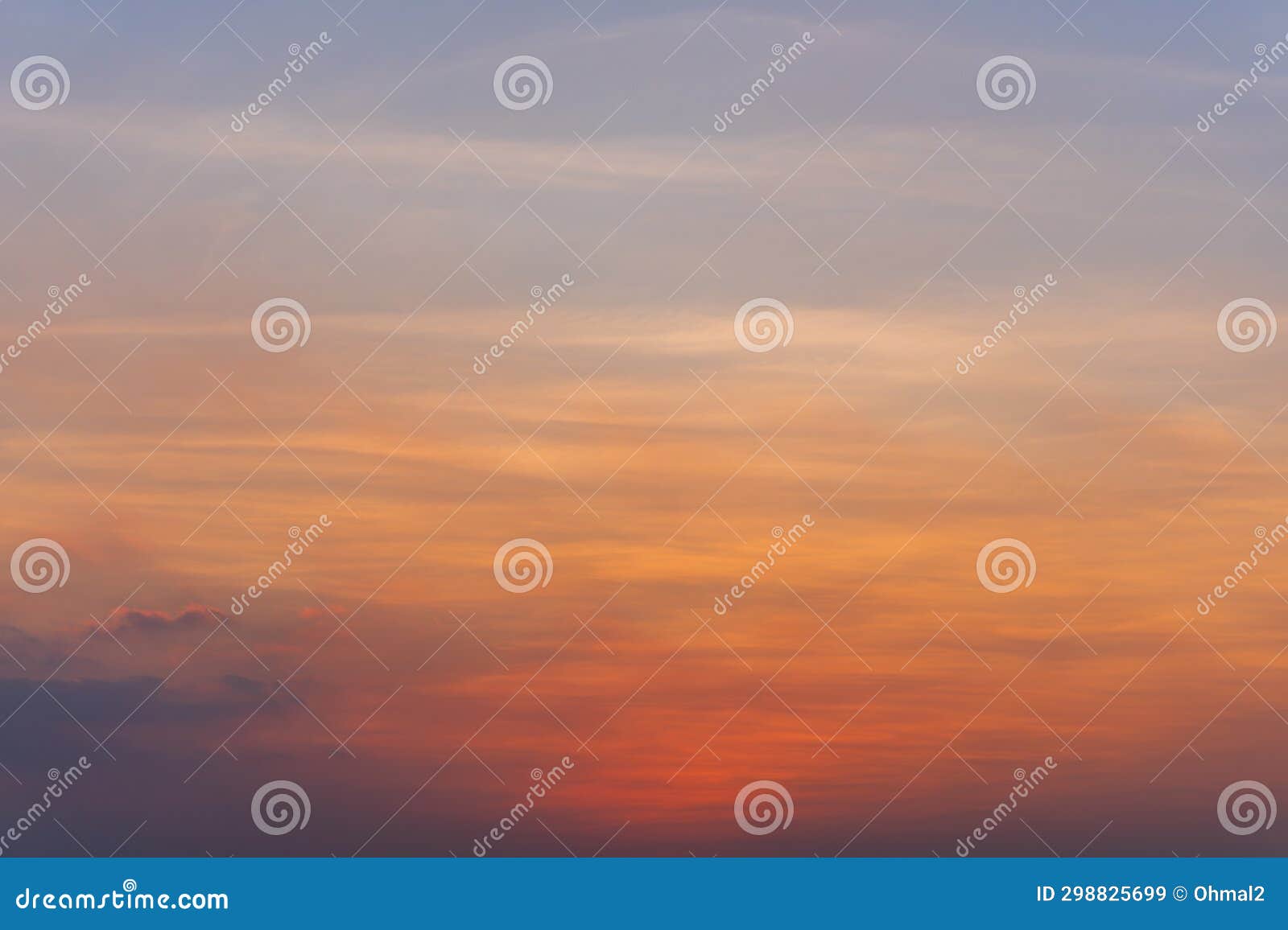 Orange and Blue Sunset Sky Gradient, Copy Space Background. Stock Image ...
