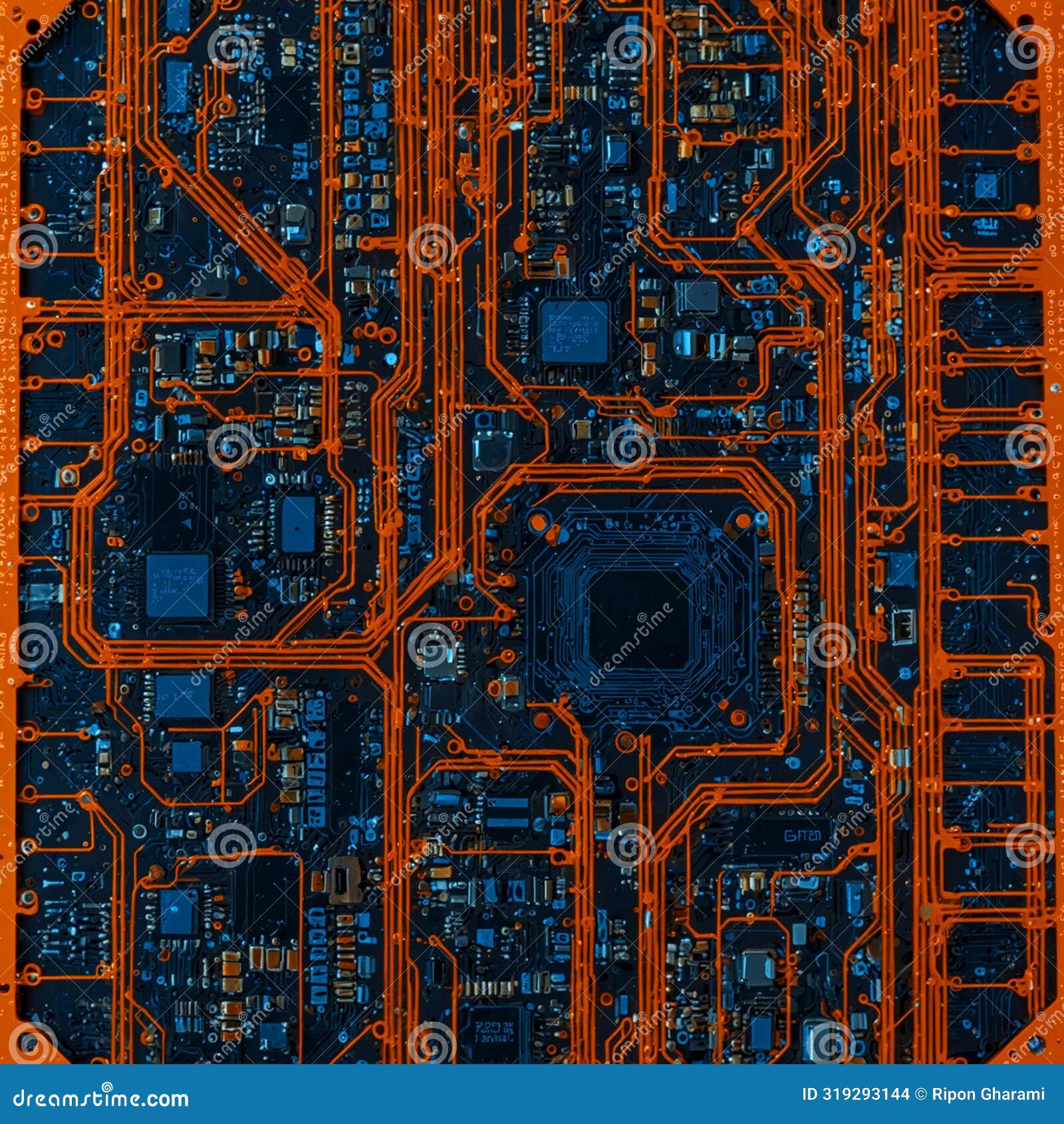 Orange, Blue Technology Background Orange and Blue Technology ...