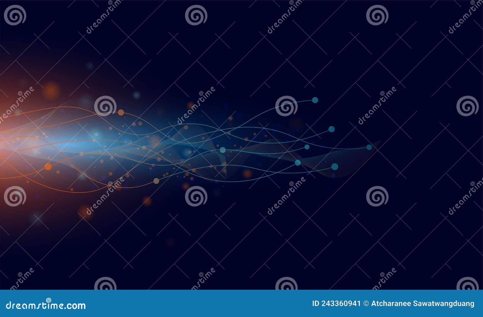 Orange and Blue Technology Background.Science Network Abstract Concept ...