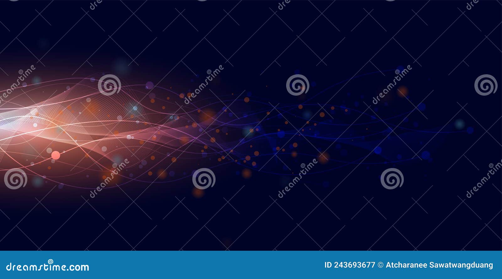 Orange and Blue Technology Background.Science Network Abstract Concept ...