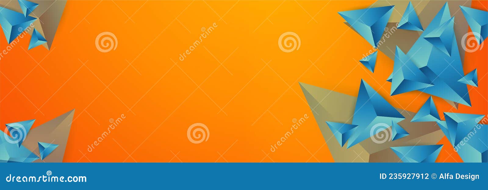 Orange Blue Triangle Banner Background. Vector Abstract Graphic Design ...
