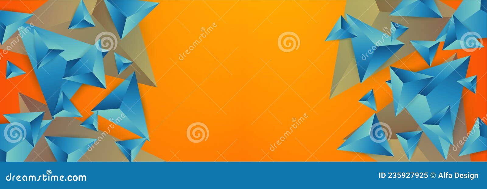 Orange Blue Triangle Banner Background. Vector Abstract Graphic Design ...