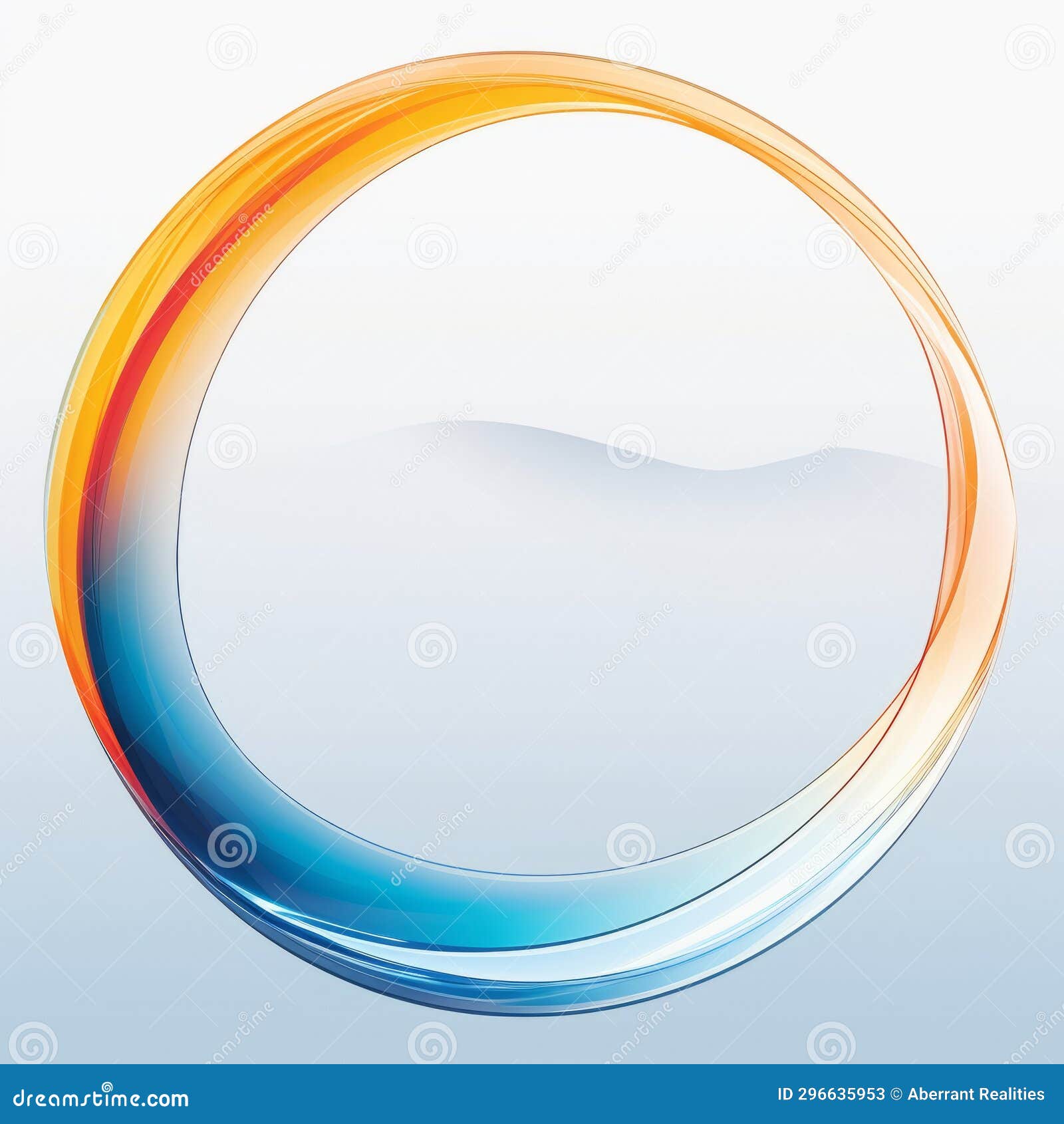An Orange Blue and Yellow Circle on a White Background Stock ...