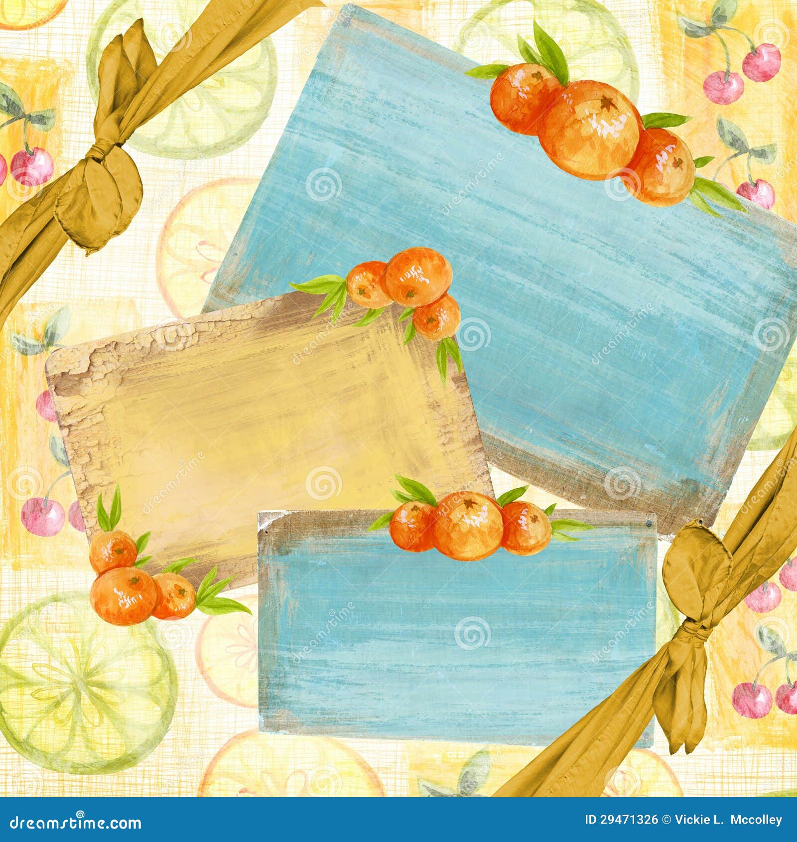 Orange Board Frame Ribbons stock illustration. Illustration of golden ...