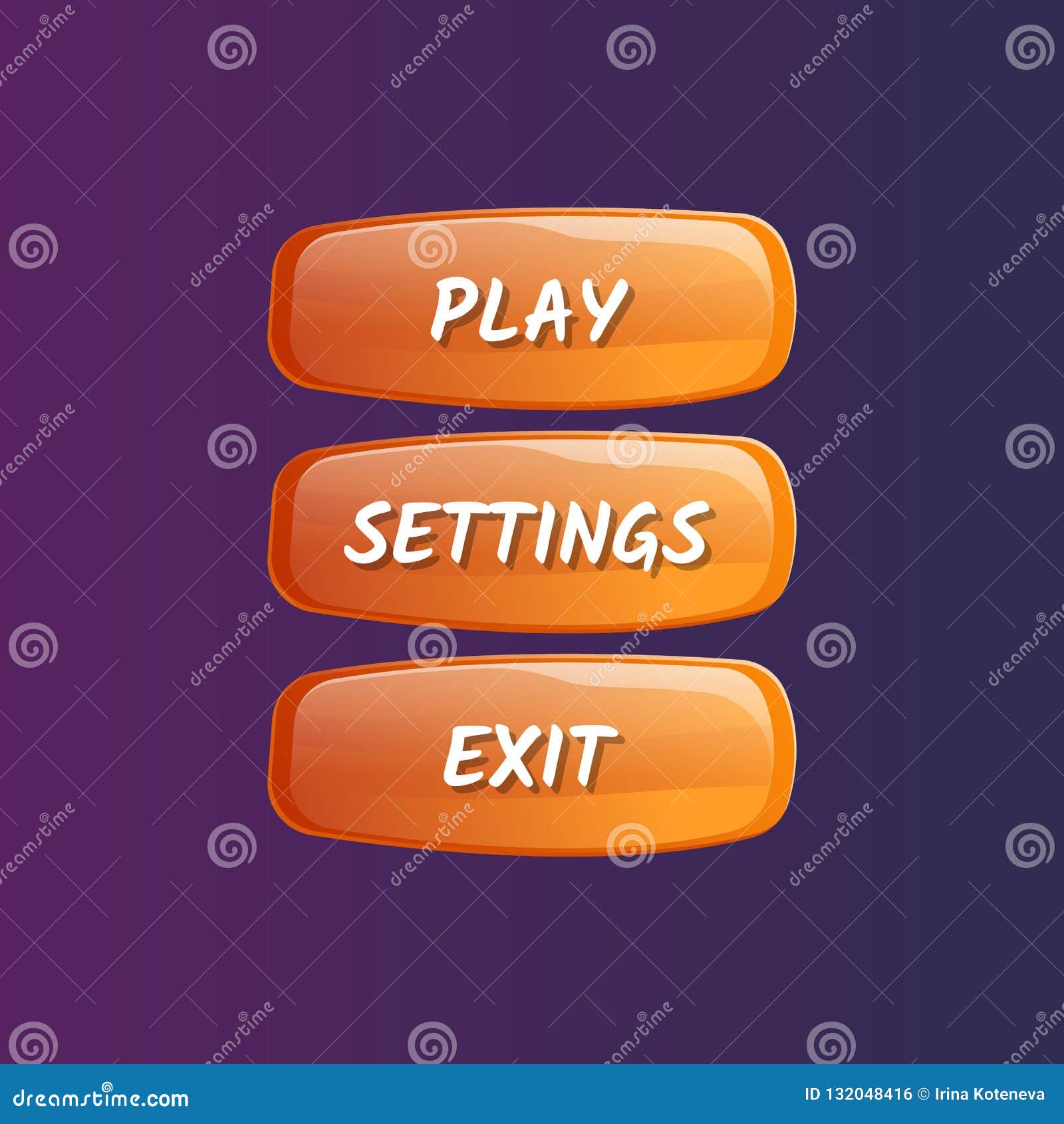 Orange Board for Game Menu Interface Stock Illustration - Illustration ...