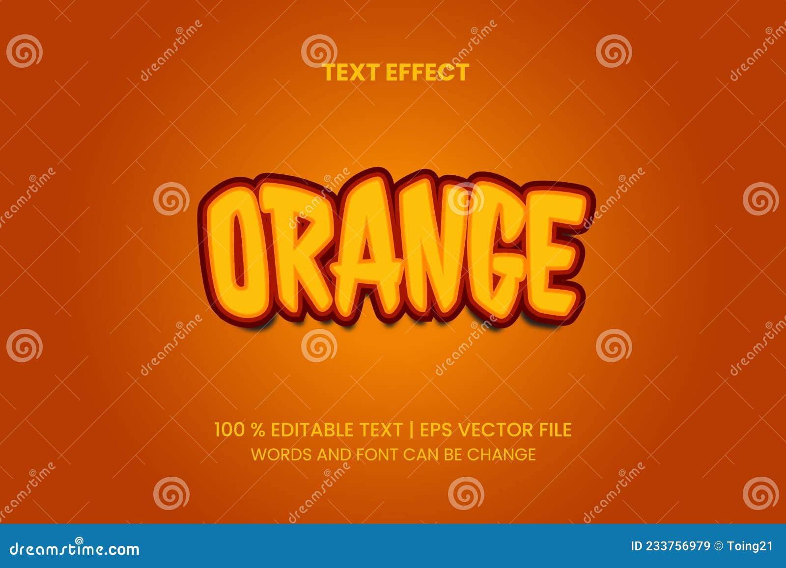 Orange Bold Editable Text Effect Stock Vector - Illustration of ...