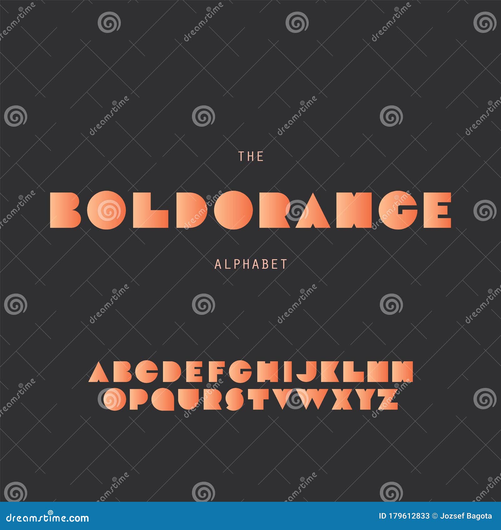 Orange Bold Font Set - Retro Style Typography Stock Vector ...