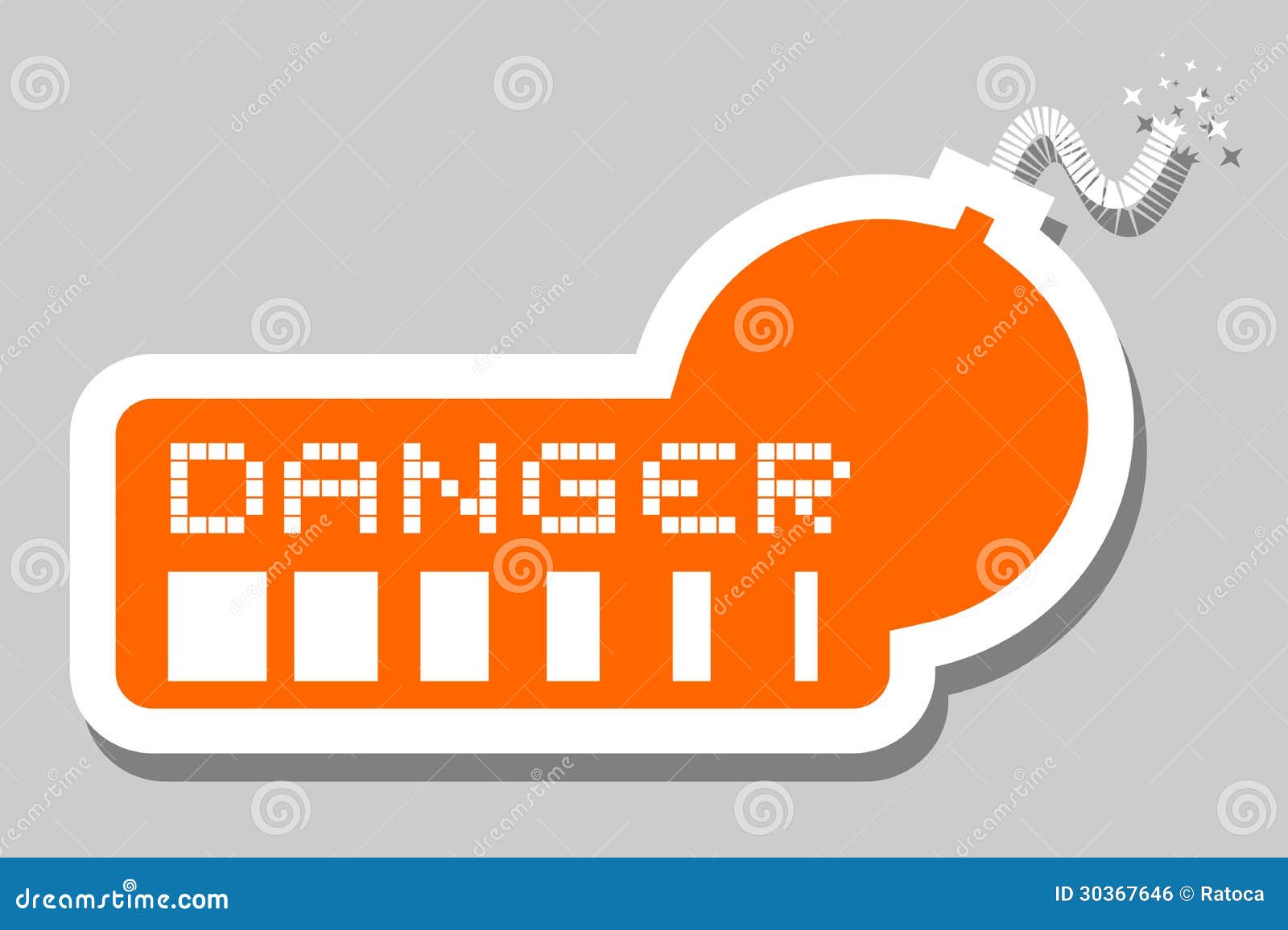 Orange bomb danger stock vector. Illustration of metal - 30367646